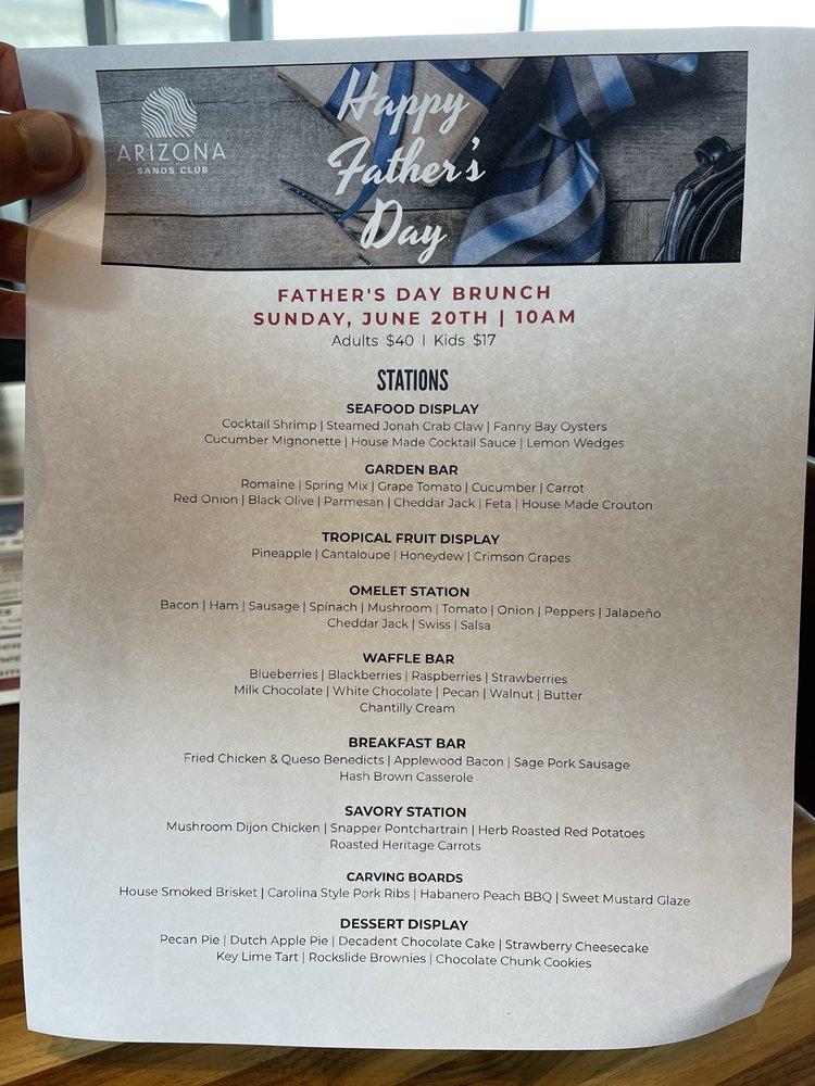Menu at Arizona Sands Club, Tucson, 565 N Cherry Ave Fl 5