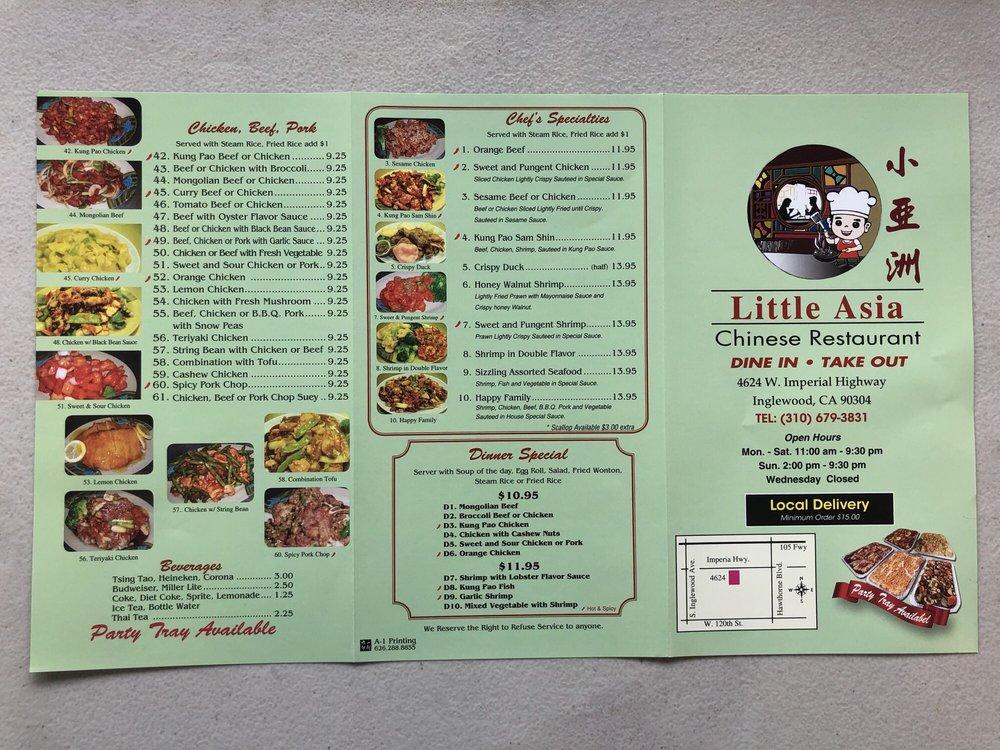 Menu at Little Asia Chinese Restaurant, Inglewood, Imperial Hwy.