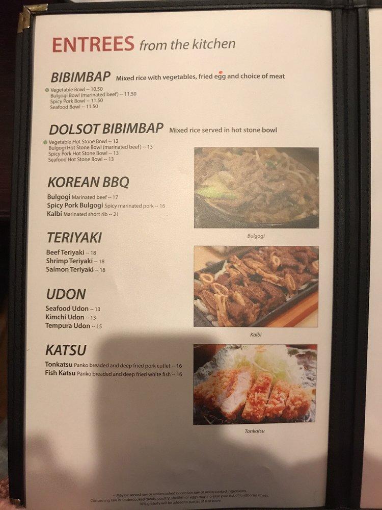 Menu at Oiso Sushi and Korean restaurant, Cary