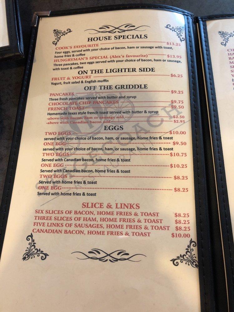 Menu at Stage Coach Family Restaurant, Niagara-on-the-Lake