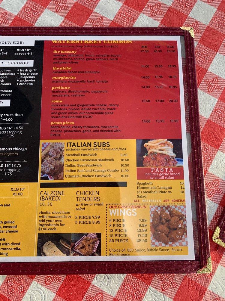 Menu at Water Street Pizzeria, Henderson