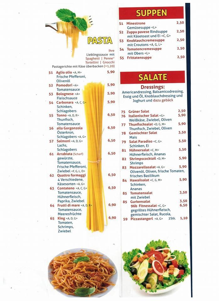 Menu at Al Capone Wien pizzeria, Vienna, Hernalser Hauptstraße 189