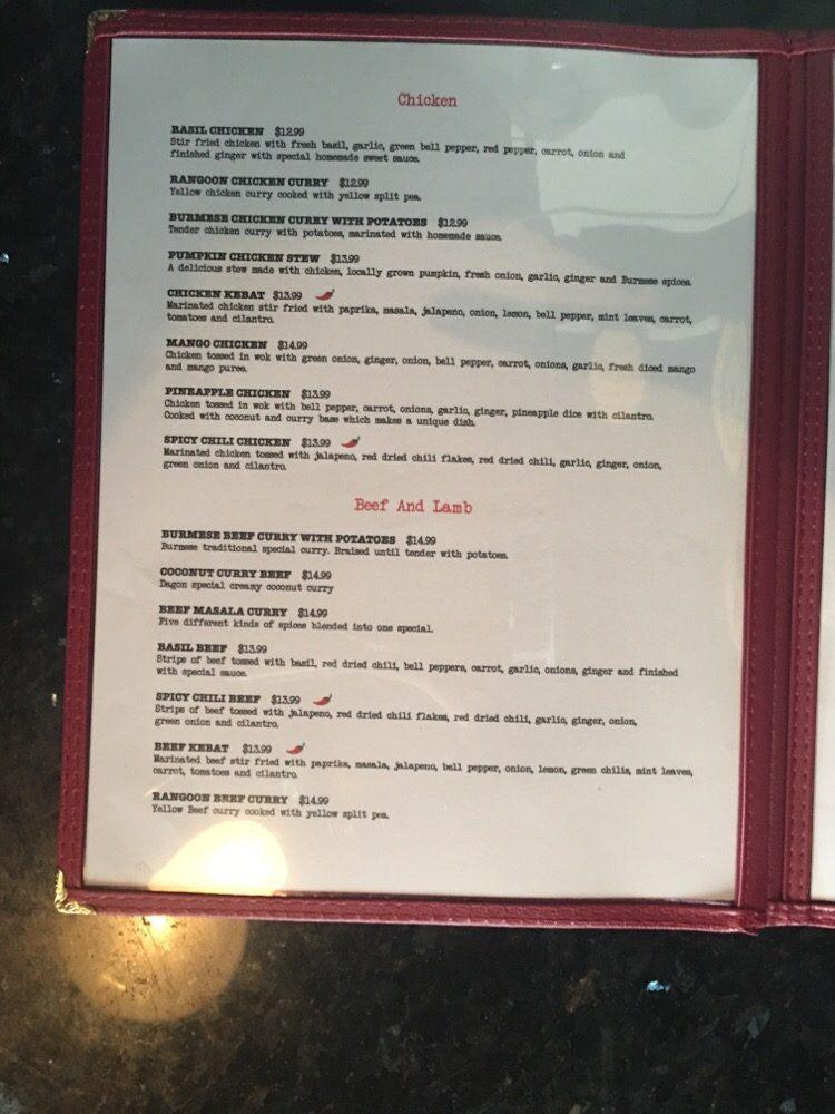 Menu at Dagon restaurant, Honolulu