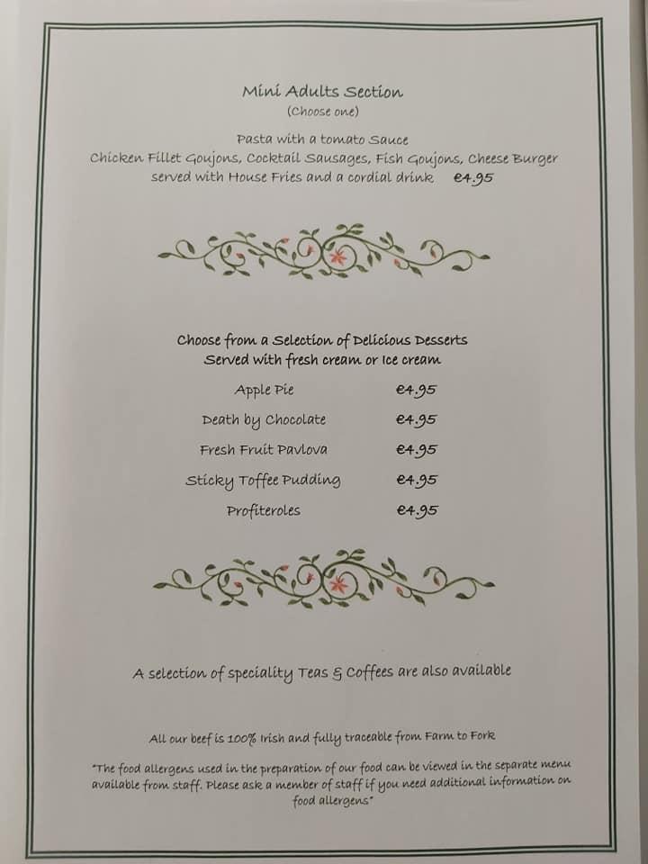 Menu at Friel's of Straffan pub & bar, Straffan