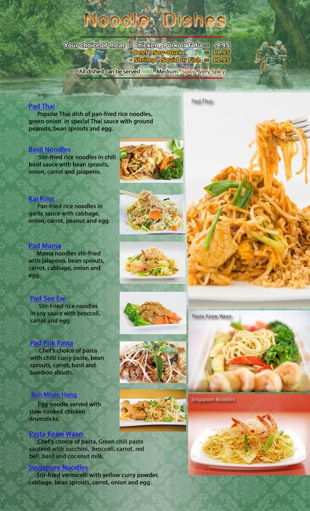 Menu at Ginger Thai Kitchen restaurant, Salinas