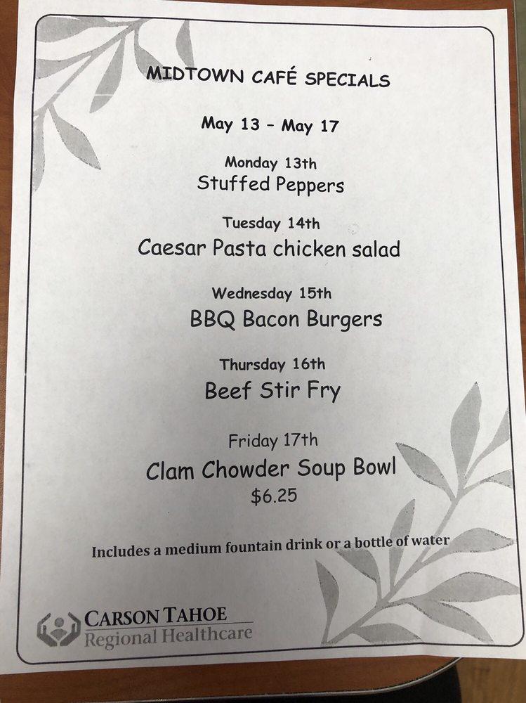 Menu at Midtown Cafe, Carson City
