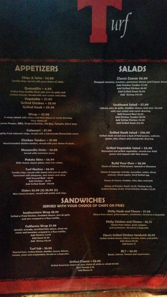 Menu at Terrapin's Turf pub & bar, College Park