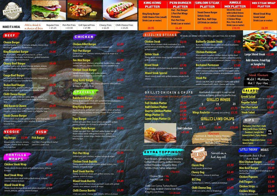 Menu at Grill Hut Oldhams best kept secret restaurant, Oldham