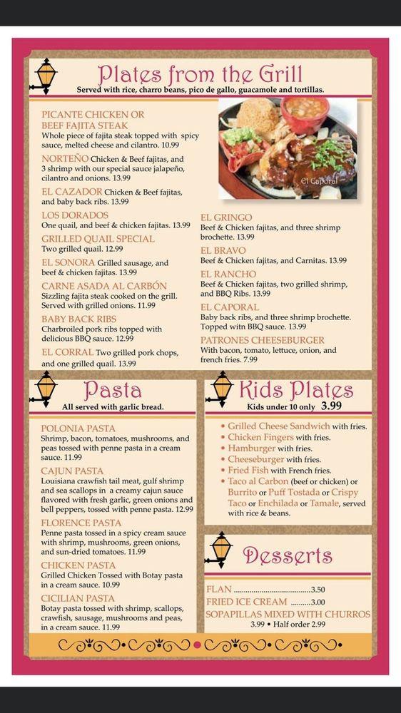 Menu at Los Patrones Mexican Grill pub & bar, Burton