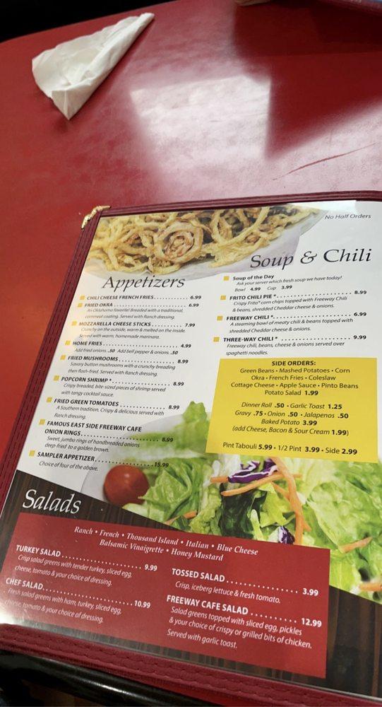 Menu at Freeway Cafe #2, Tulsa, E 3rd St