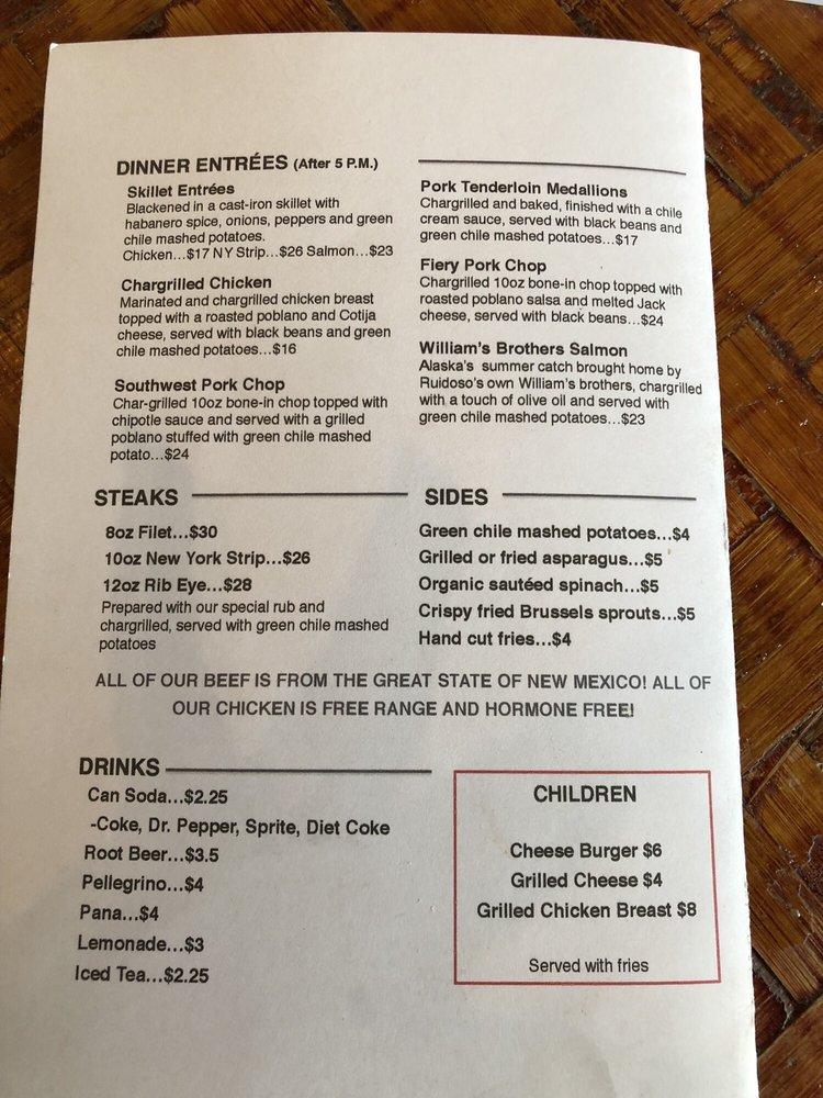Menu at Grill Caliente pub & bar, Ruidoso, Sudderth Dr