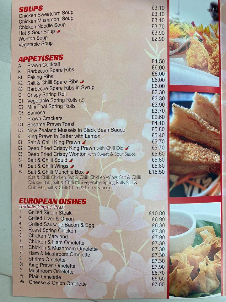 Menu at Martins Takeaway fast food, Bo'ness