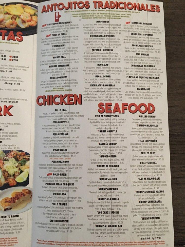 Menu at Cabos Mexican Restaurant, Nolensville