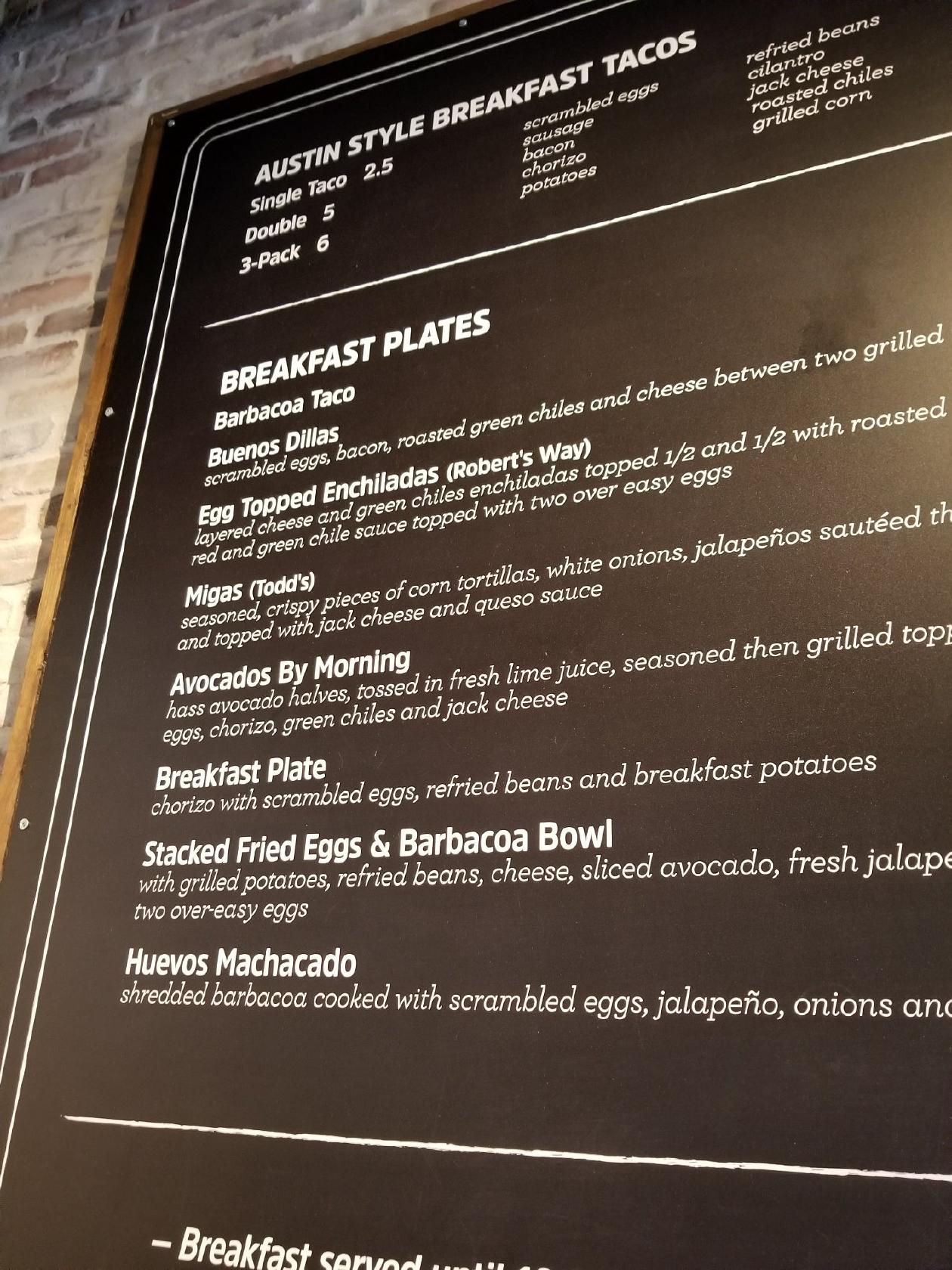Menu at Chiloso Mexican Bistro restaurant, Denton