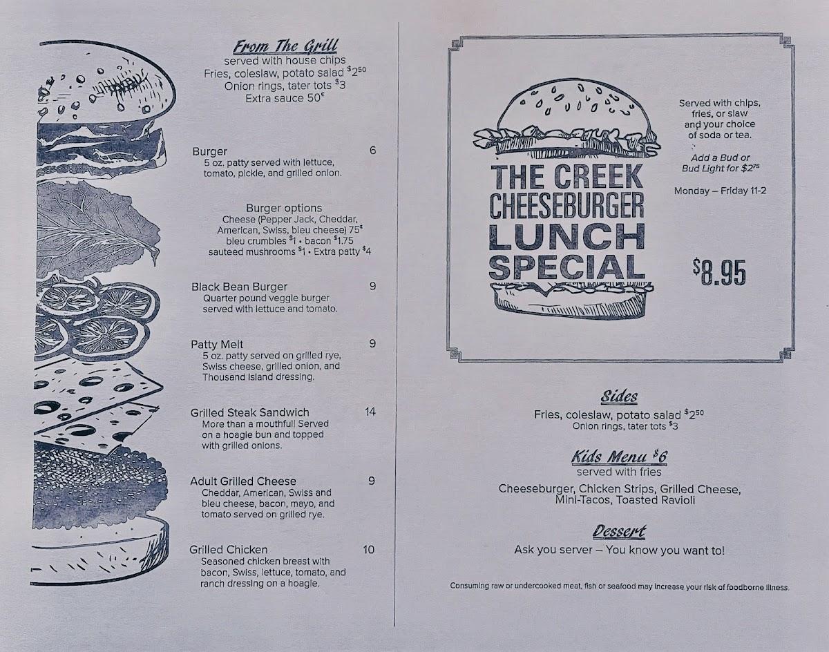 Menu at Deer Creek Bar & Grill, Maplewood