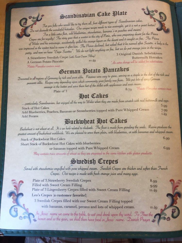Menu at The Old European Restaurant, Post Falls