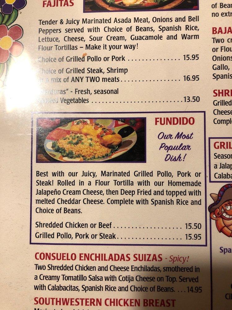 Menu at Valle Luna restaurant, Phoenix, W Bell Rd