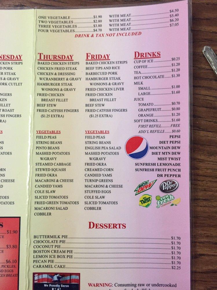 Menu at City Cafe, Northport