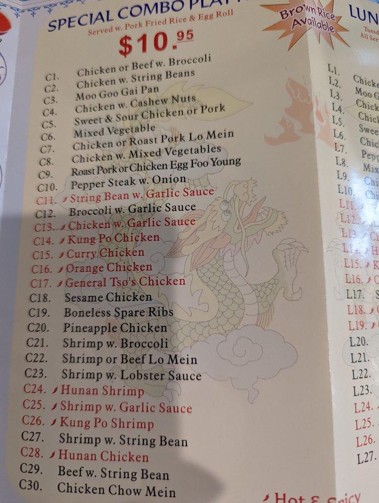 Menu at Double Dragon restaurant, Rio Rancho