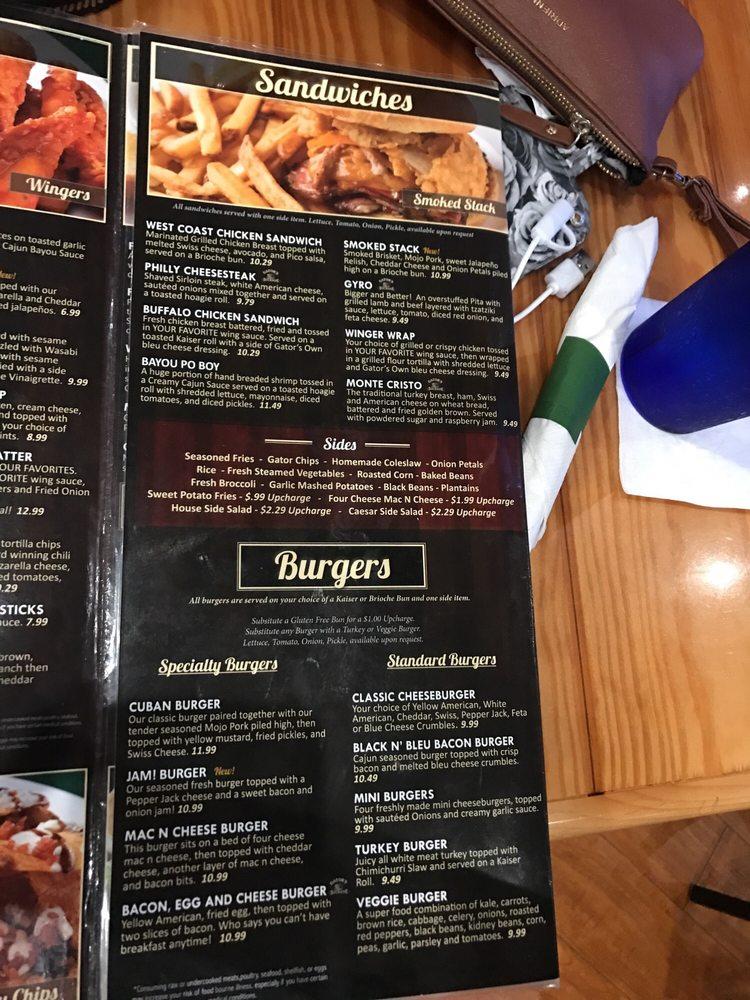 Menu at Gators Dockside Gainesville pub & bar, Gainesville