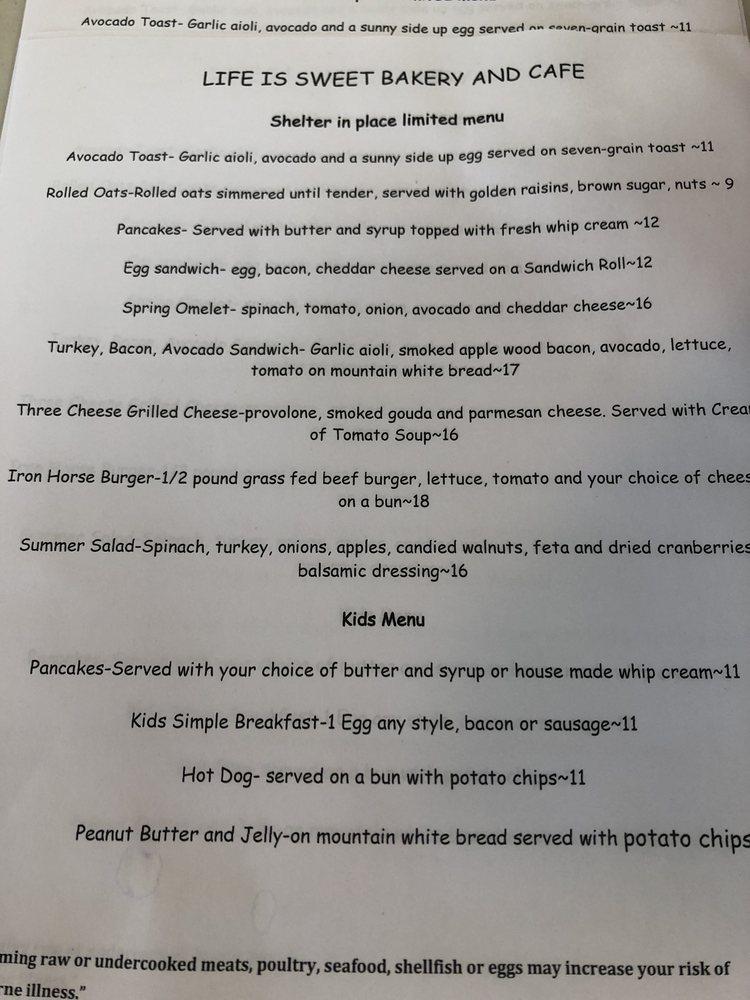 Menu at Gourmet Girls Gluten Free Bakery/Bistro, Tucson