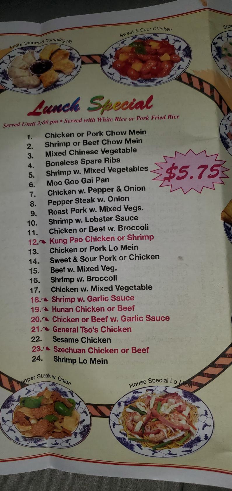 Menu at Jumbo China restaurant, Raleigh, Leland Dr #100