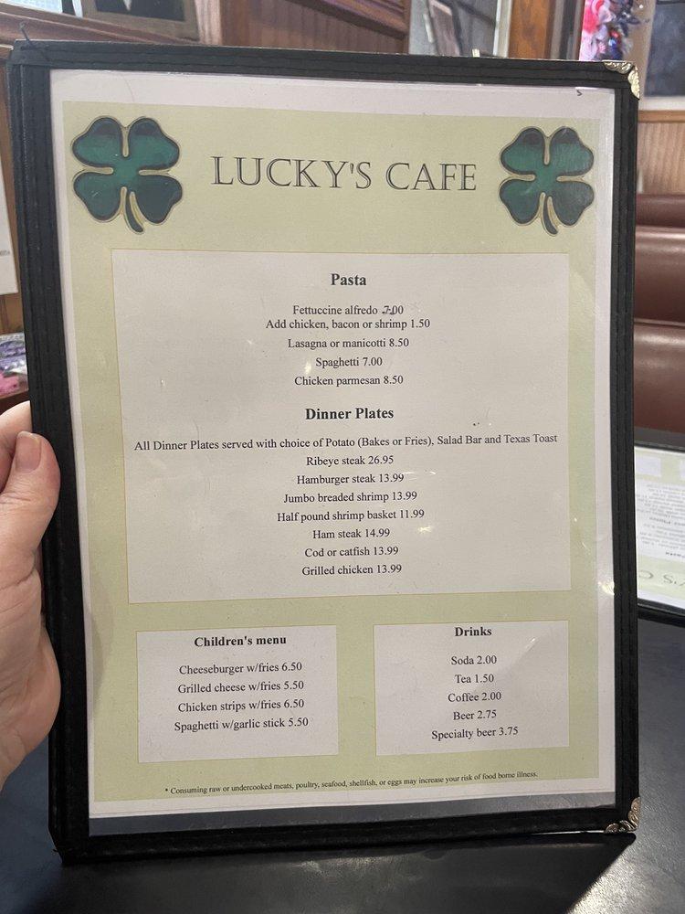 Menu at Lucky's Cafe, Edina