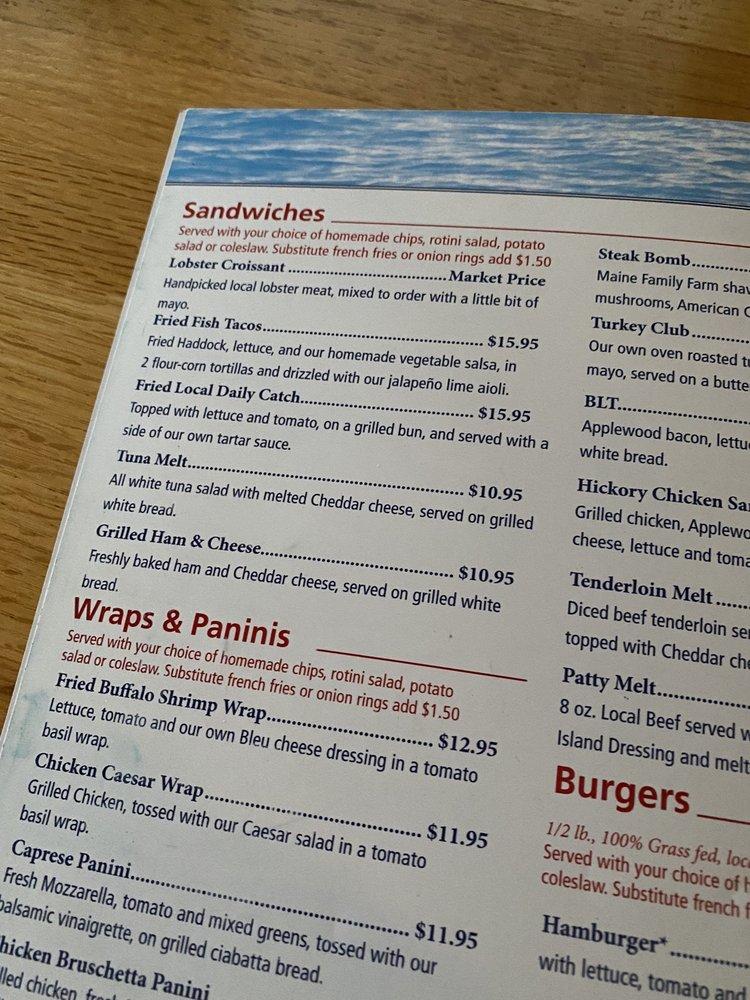 Menu at The New England House Seafood & Sports Bar, Wells