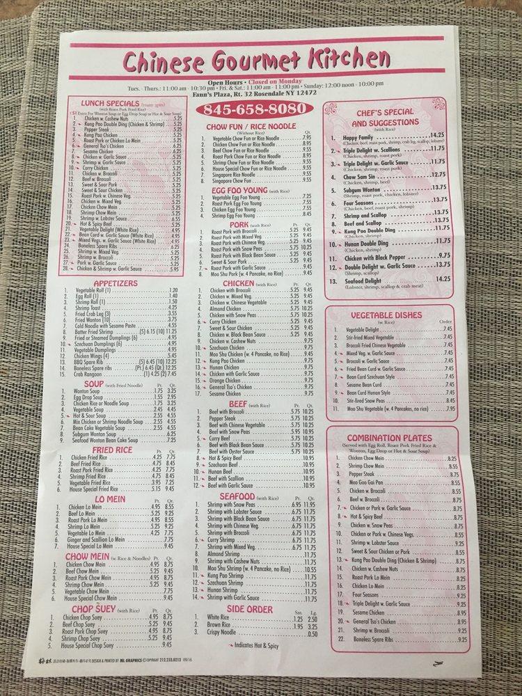 Menu at Chinese Gourmet Kitchen restaurant, Rosendale, NY-32