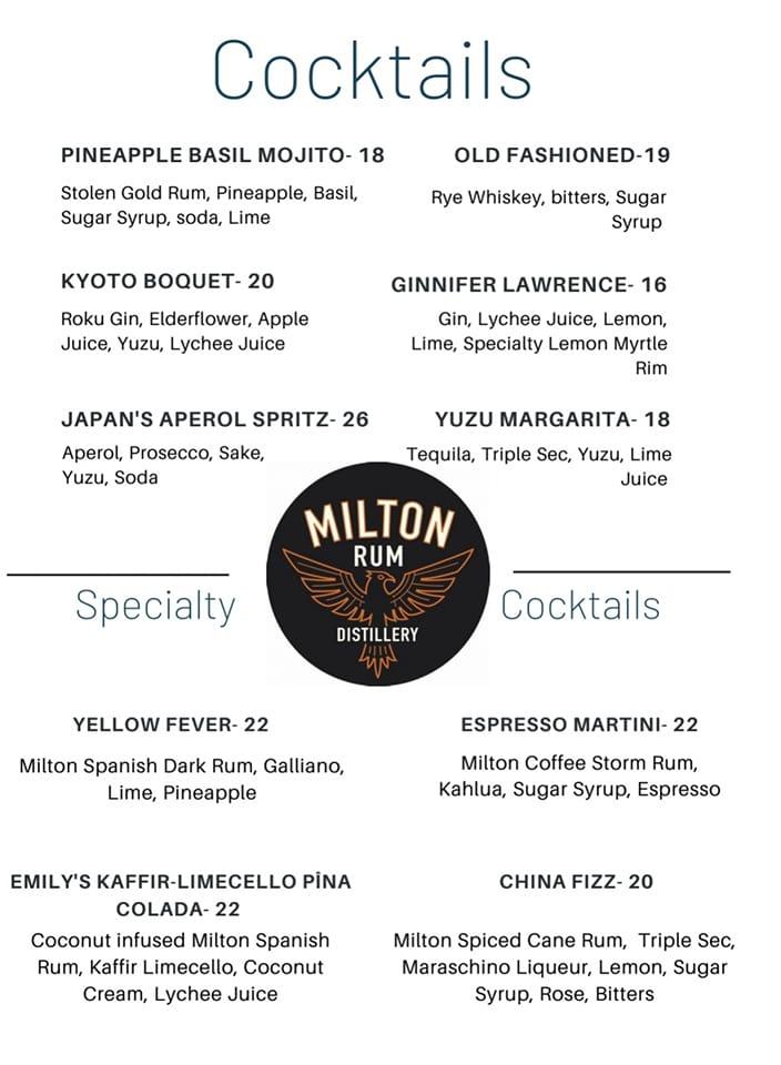 Menu at Emily Yeoh Restaurant, Brisbane City