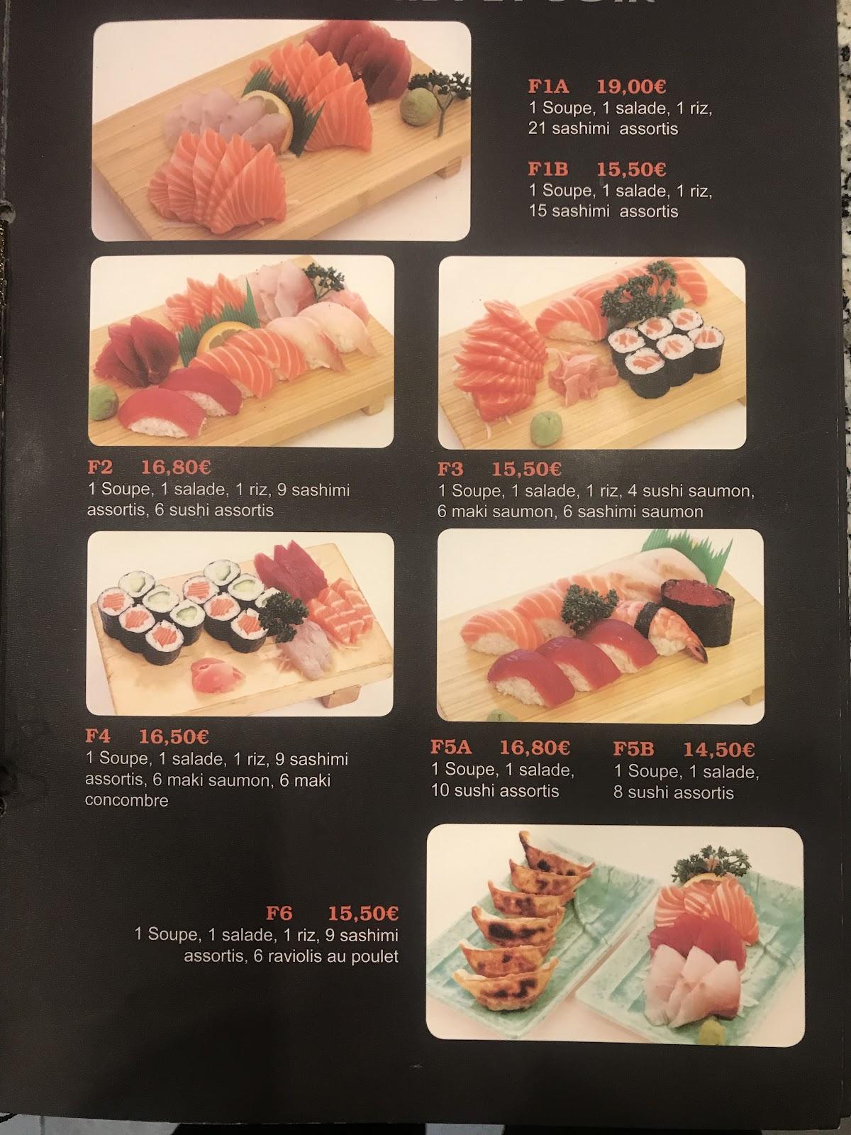 Menu au Yooki Ginko restaurant, Paris