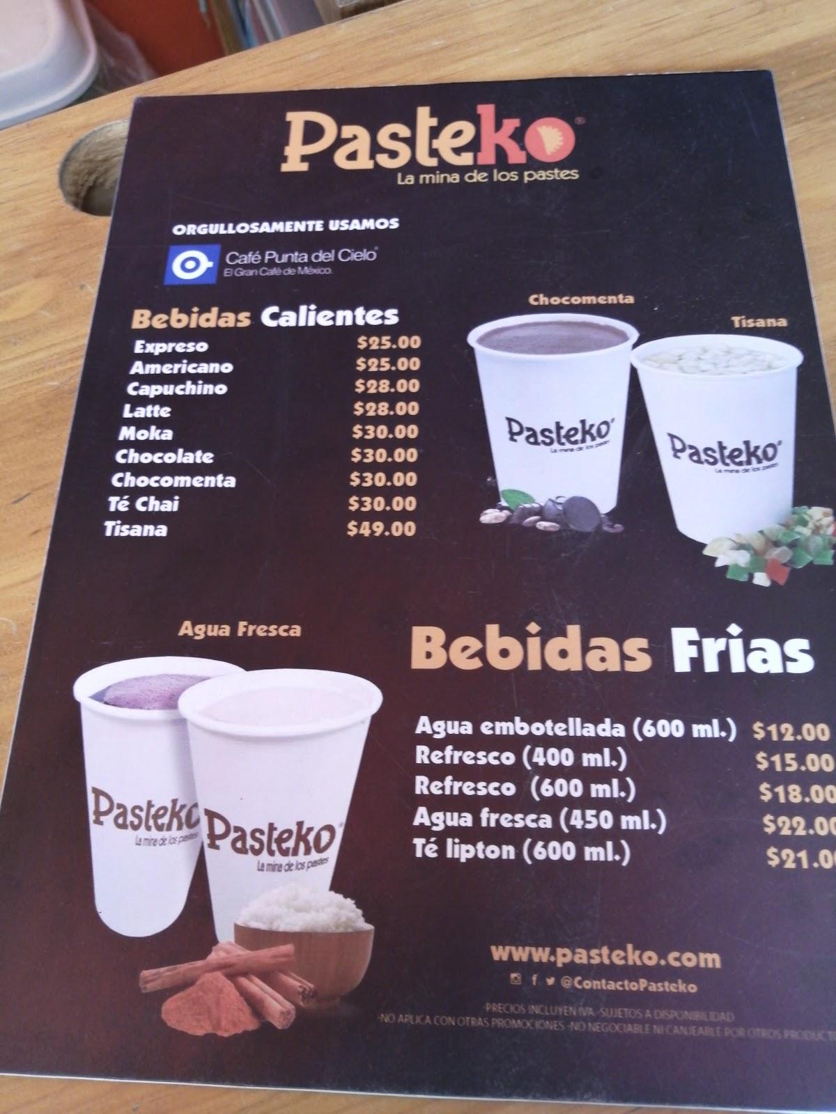 Menu at Pasteko restaurant, Ciudad Nezahualcóyotl, Ayuntamiento 29