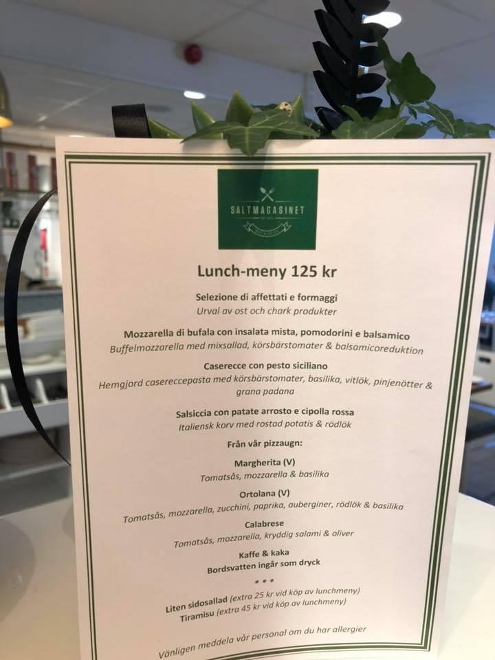 Menu at Saltmagasinet Mat & Dryck restaurant, Örnsköldsvik