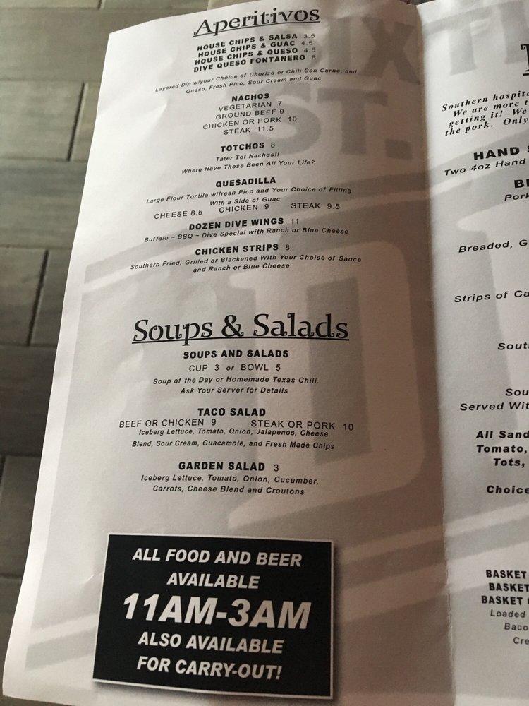 Menu at 6th Street Dive pub & bar, Lafayette