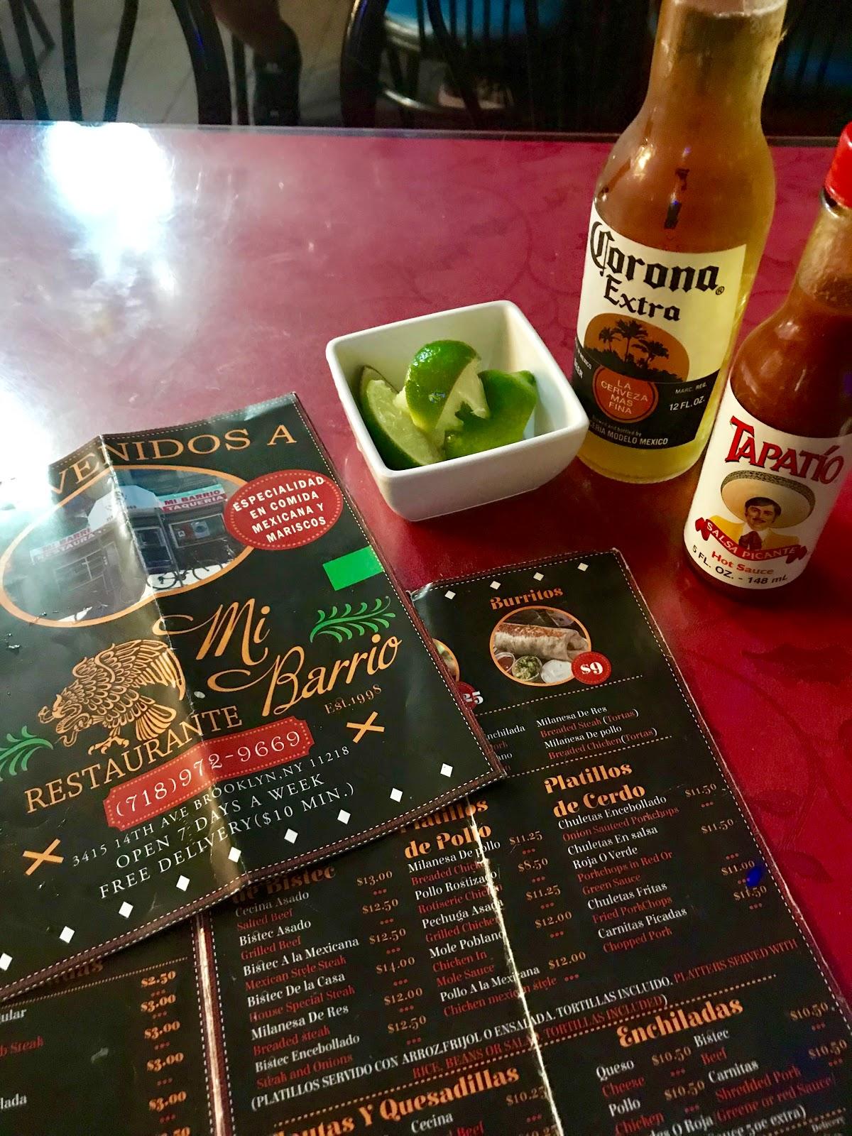 Menu at Mi Barrio, New York City, 14th Ave