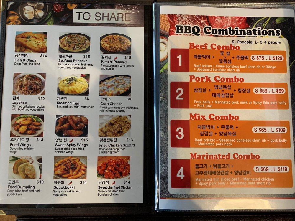 Carta de Exit 5 Korean BBQ, Renton