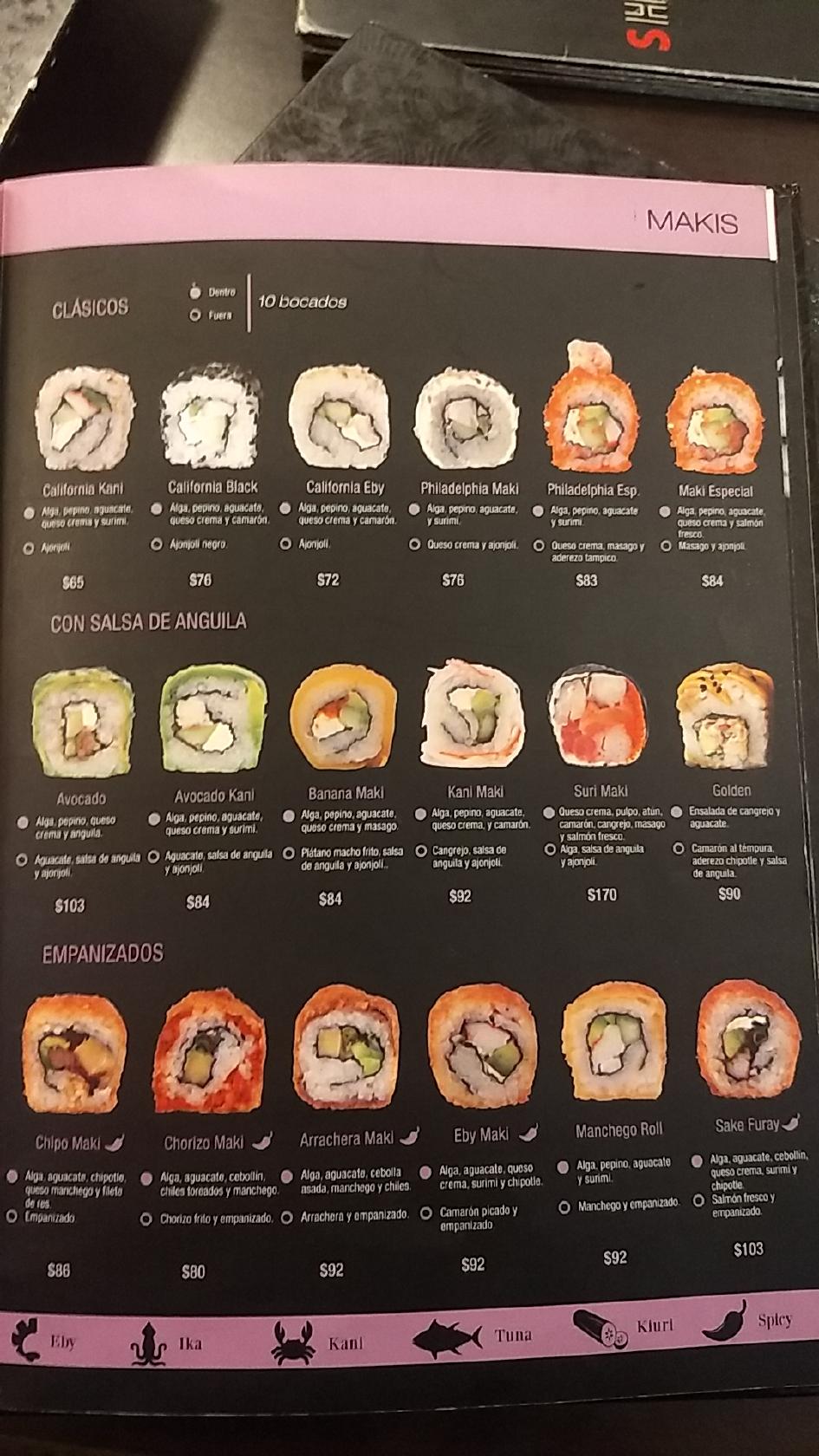 Carta del restaurante Shirushi Plaza Norte, Heroica Puebla del Zaragoza ...