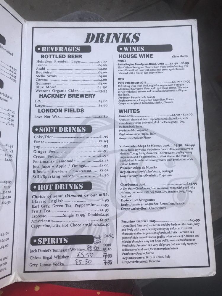 Menu at Hoxton Fish House pub & bar, London