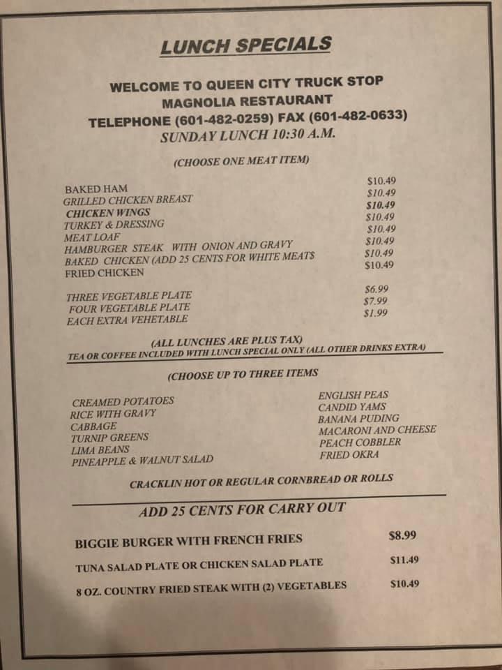 Menu at Magnolia Restaurant, Meridian