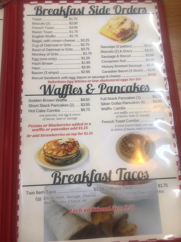 Menu at Price's Chef restaurant, Corpus Christi