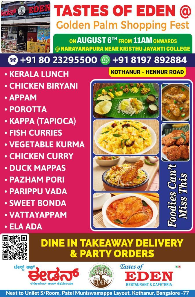 Menu at Tastes of Eden Restaurant and Cafeteria Bakery Catering ...
