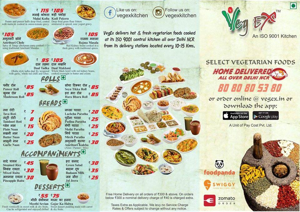 Menu at Veg EX, Delhi, Delhi NCR