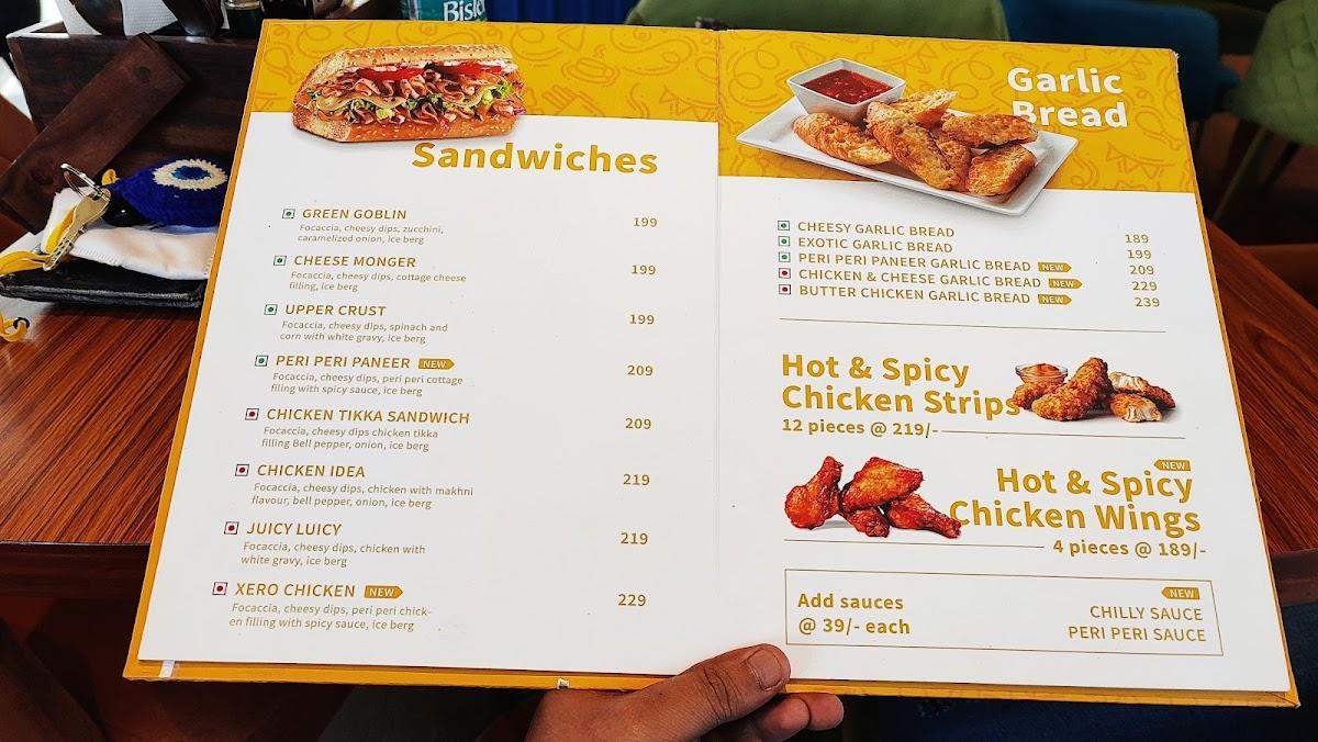 Menu at Cafe Gravity Goa, Panaji