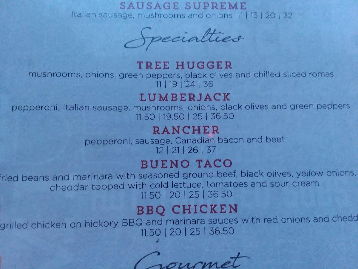 Menu at Paizano's Pizza pub & bar, Baker City