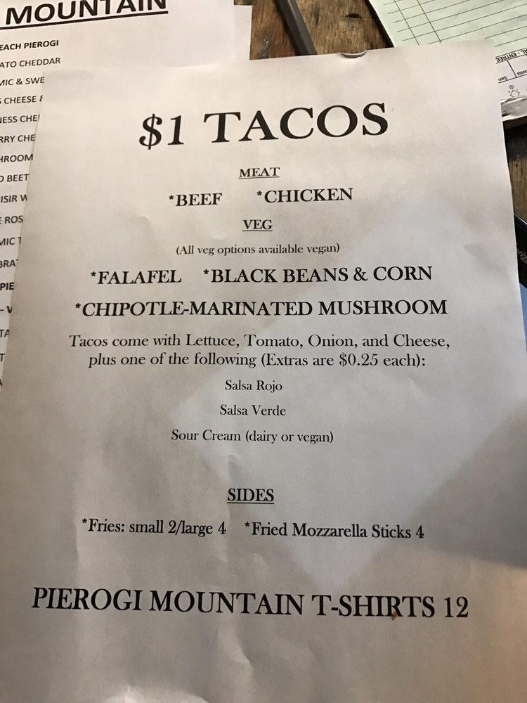 Menu at Pierogi Mountain restaurant, Columbus, 105 N Grant Ave