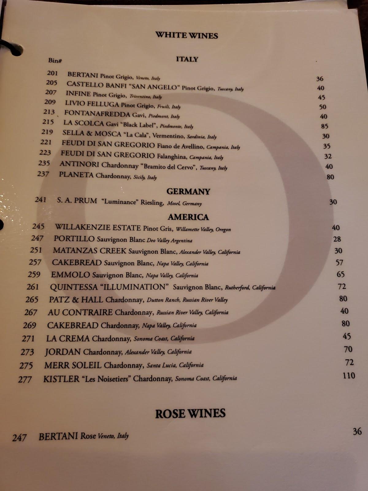 Menu at Osteria Cucina Rustica restaurant, Marlboro Township