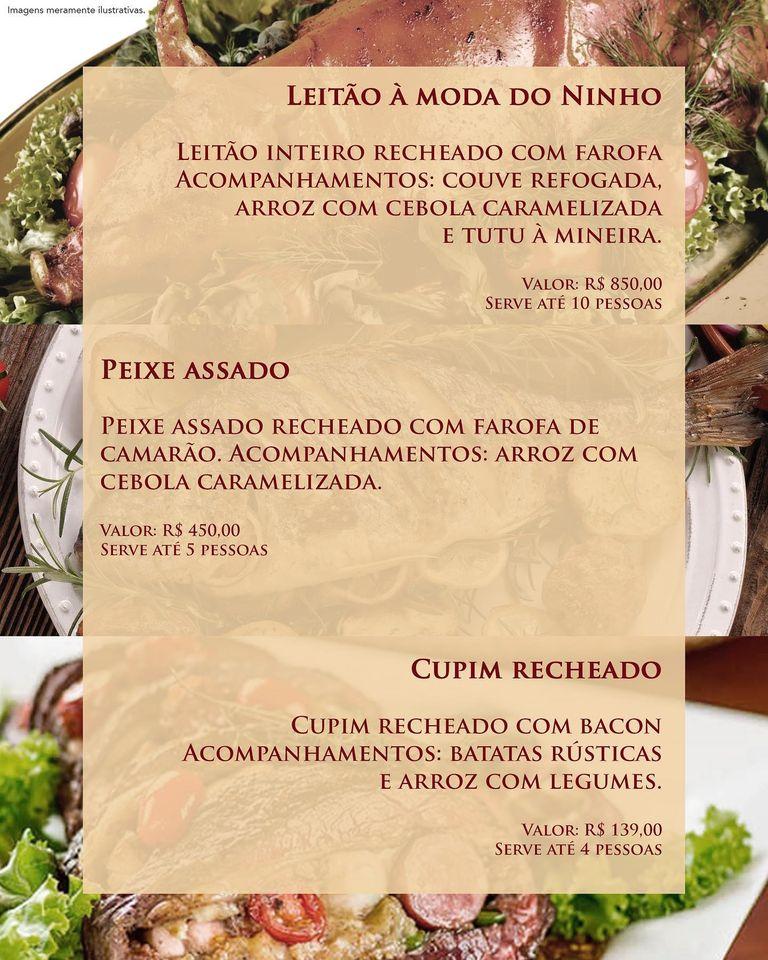 Carta de Restaurante e Eventos Ninho da Roxinha, Serra