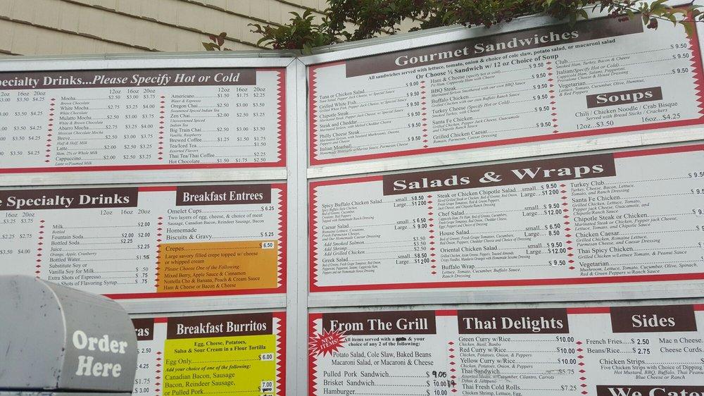 Menu at Espresso Expressions cafe, Anchorage