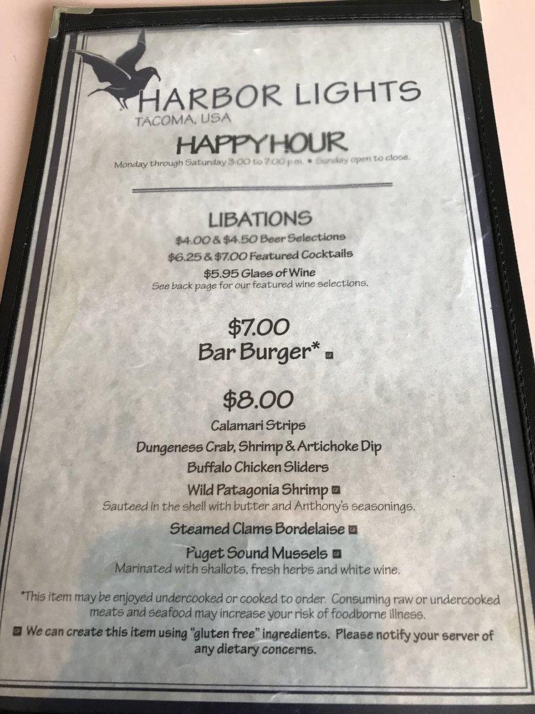 Menu at Harbor Lights pub & bar, Tacoma