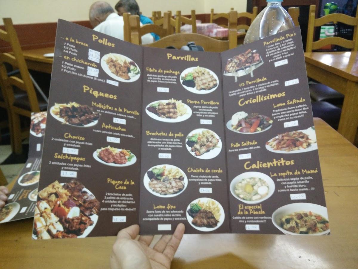 Carta del restaurante Pollería Rico Pollo, Nasca